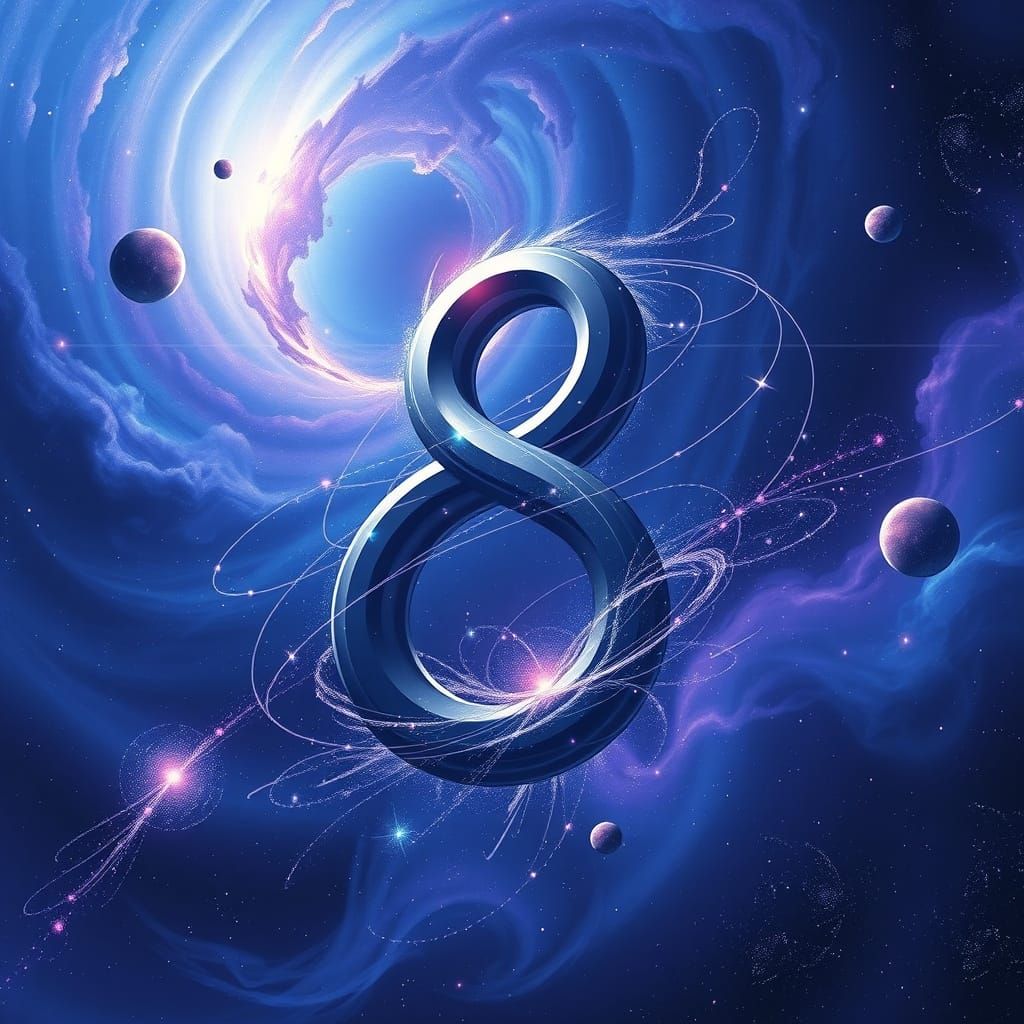 Infinity Symbol Emerges from a Majestic Number Eig... - AI Art