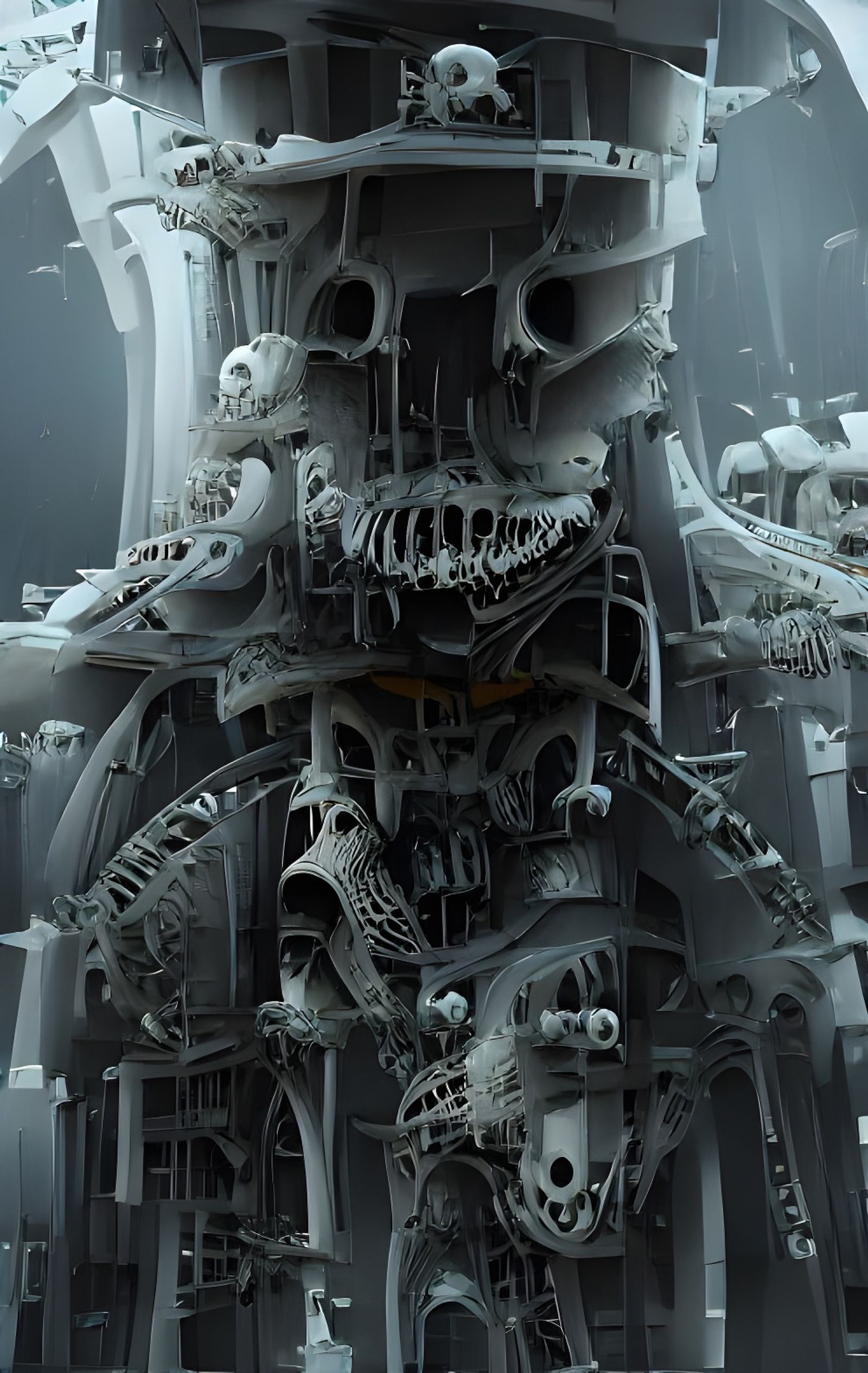 Skeleton horror machines VRay - AI Generated Artwork - NightCafe Creator
