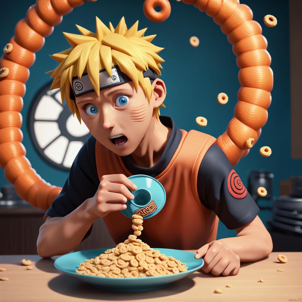 Naruto uzumaki eating cereal - AI Generated Artwork - NightCafe Creator