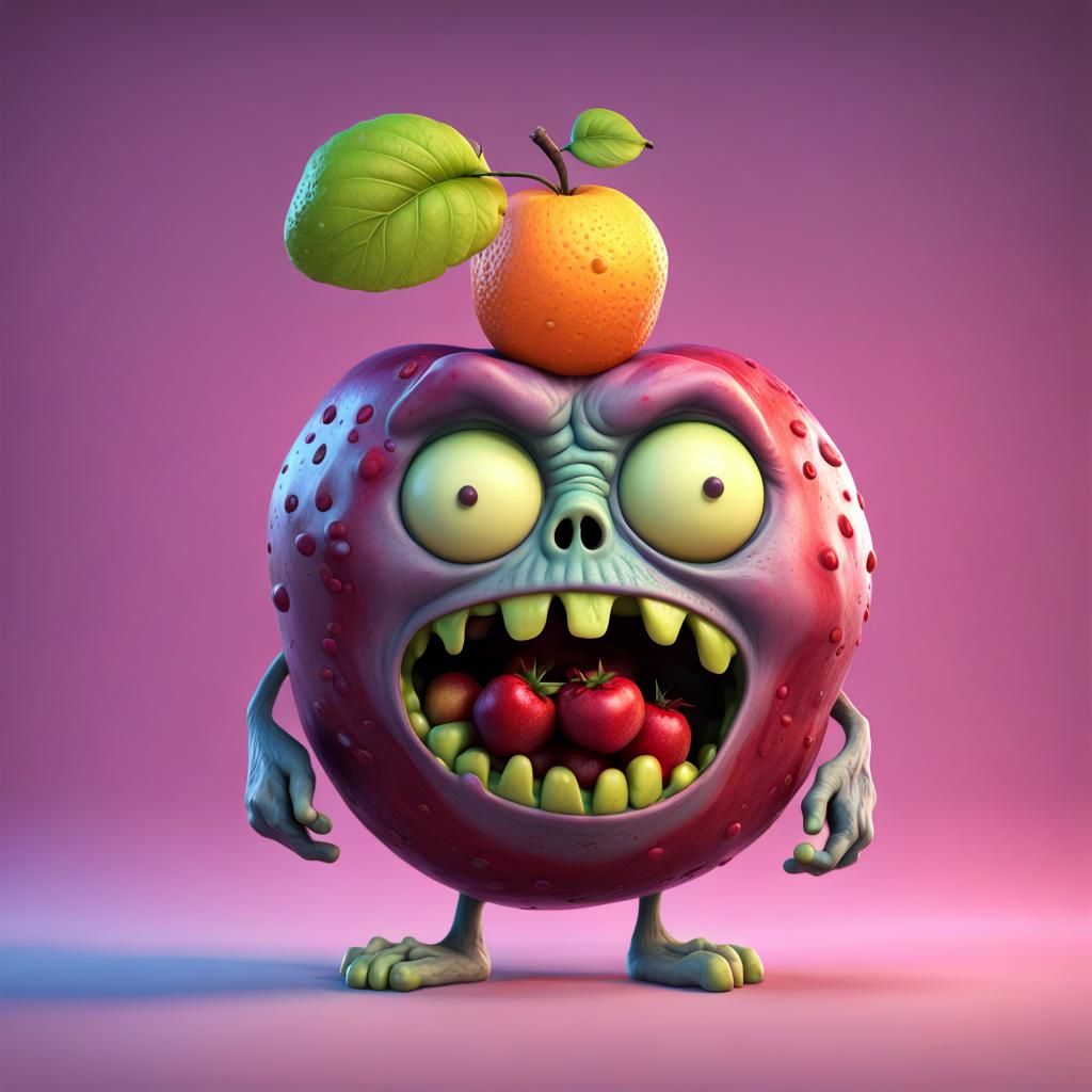 Zombie-Fruit Character - AI Generated Artwork - NightCafe Creator