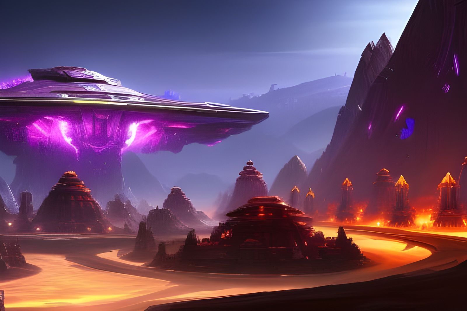 Alien city - AI Generated Artwork - NightCafe Creator