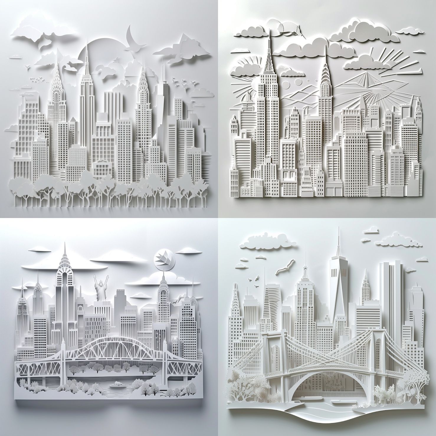 Multi dimensional paper cut line art minimalist - AI Generated Artwork ...