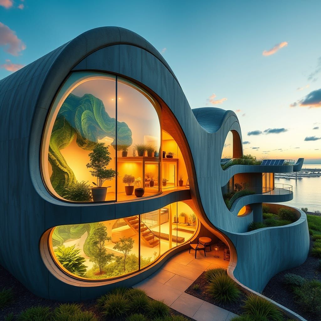 Sustainable housing - Futuristic 3D-Printed House in Harmon...