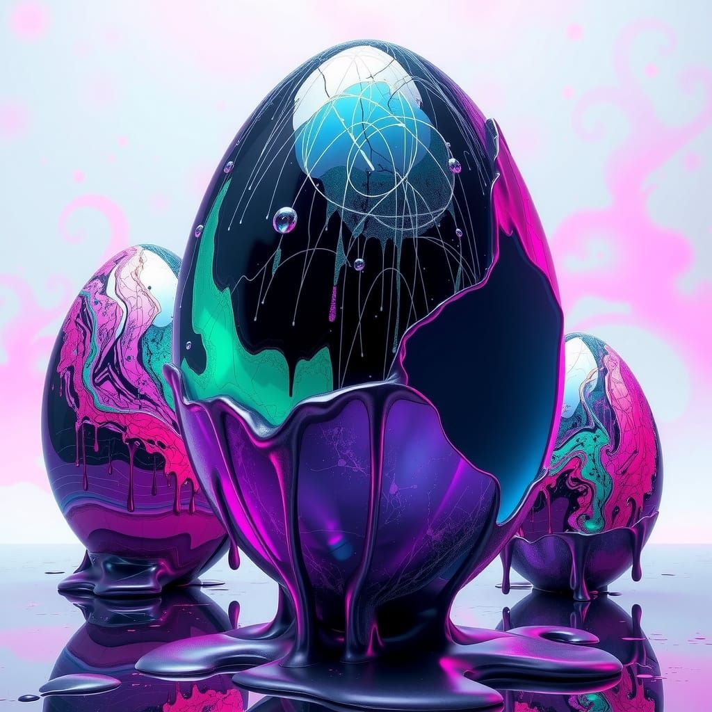 melted - Neon Surrealism: Dali-Inspired Forms in Liminal Dre...