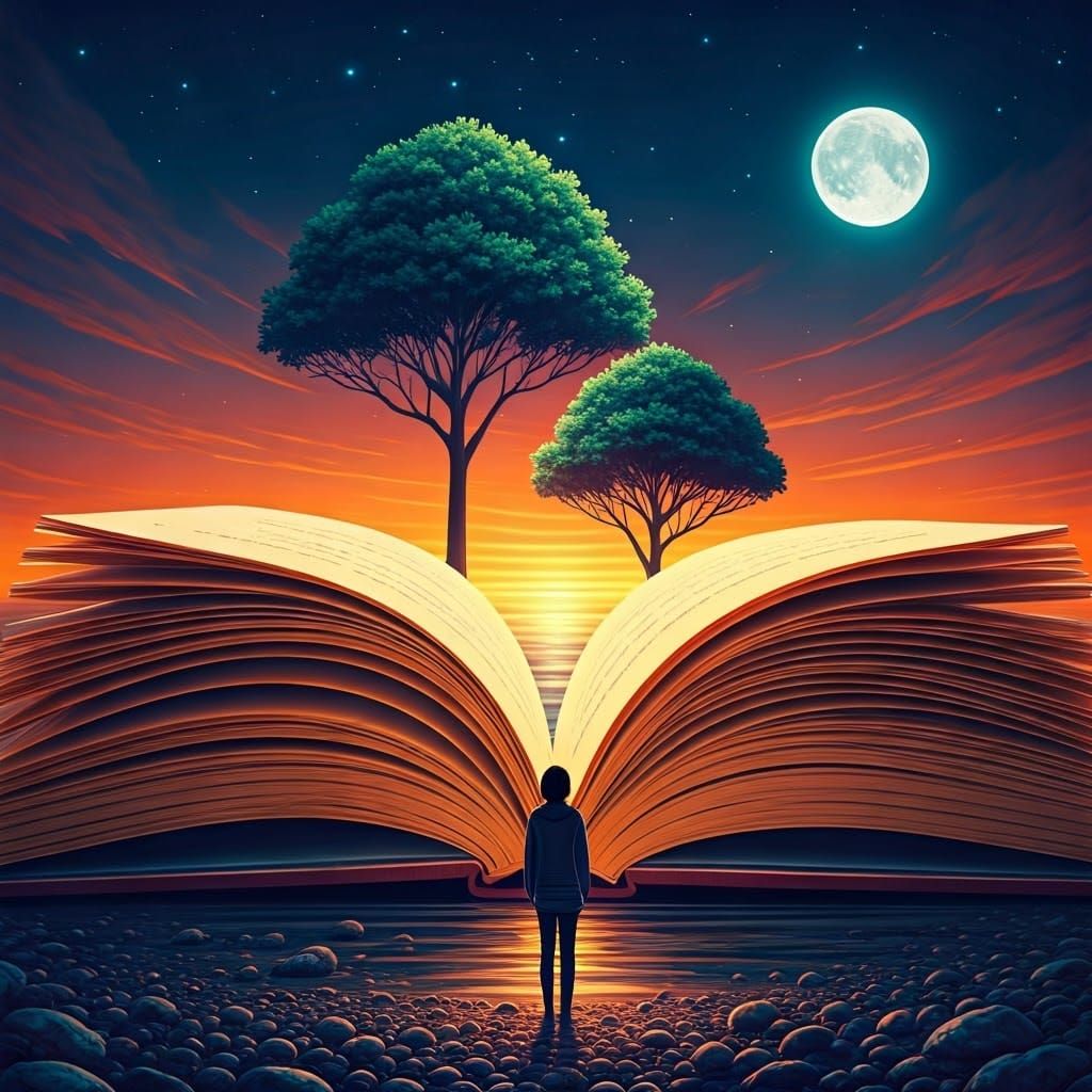 Shades of the Past - Surrealist Sunset Dreamscape in Vibrant...