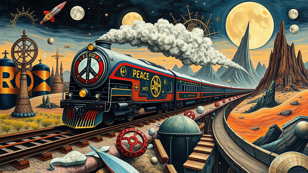 Surreal Peace Train Speeds Through Dreamlike Lands... - AI Art