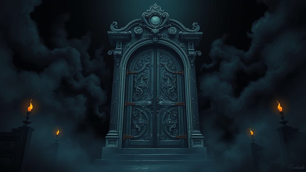 Ethereal Gothic Portal in Dark Anime JRPG Style - AI Art