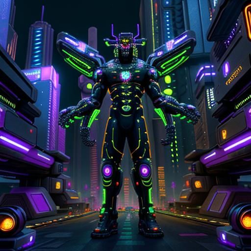 Futuristic city at night, futurism, intricate neon circuit pattern ...