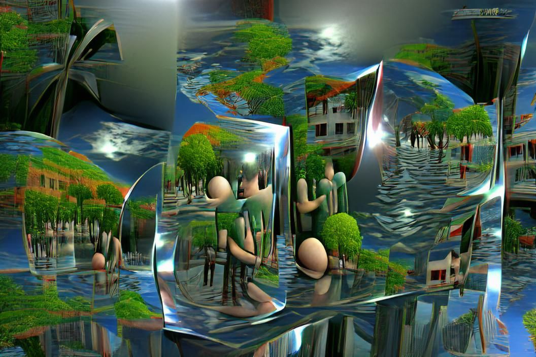 3D Parallel world, reflections - AI Generated Artwork - NightCafe Creator