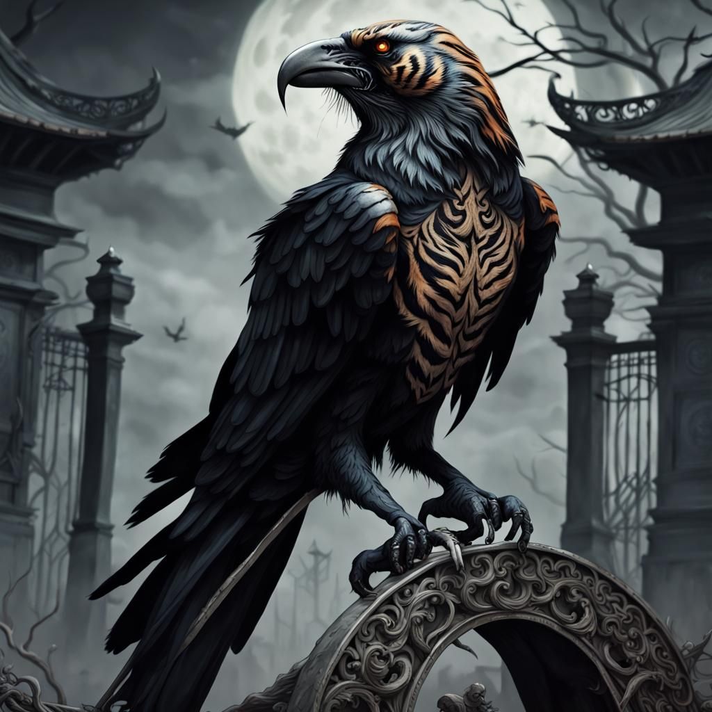 Tiger crow - AI Generated Artwork - NightCafe Creator