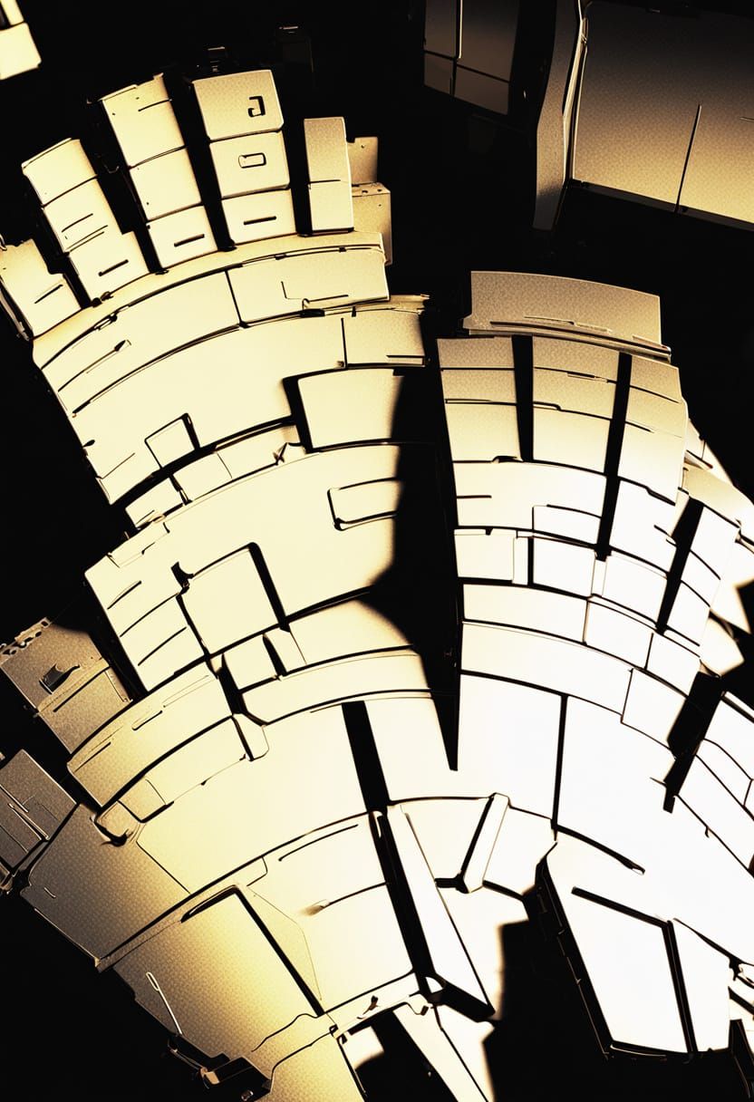 Space junk intricate mech details, ground level shot, 8K resolution ...