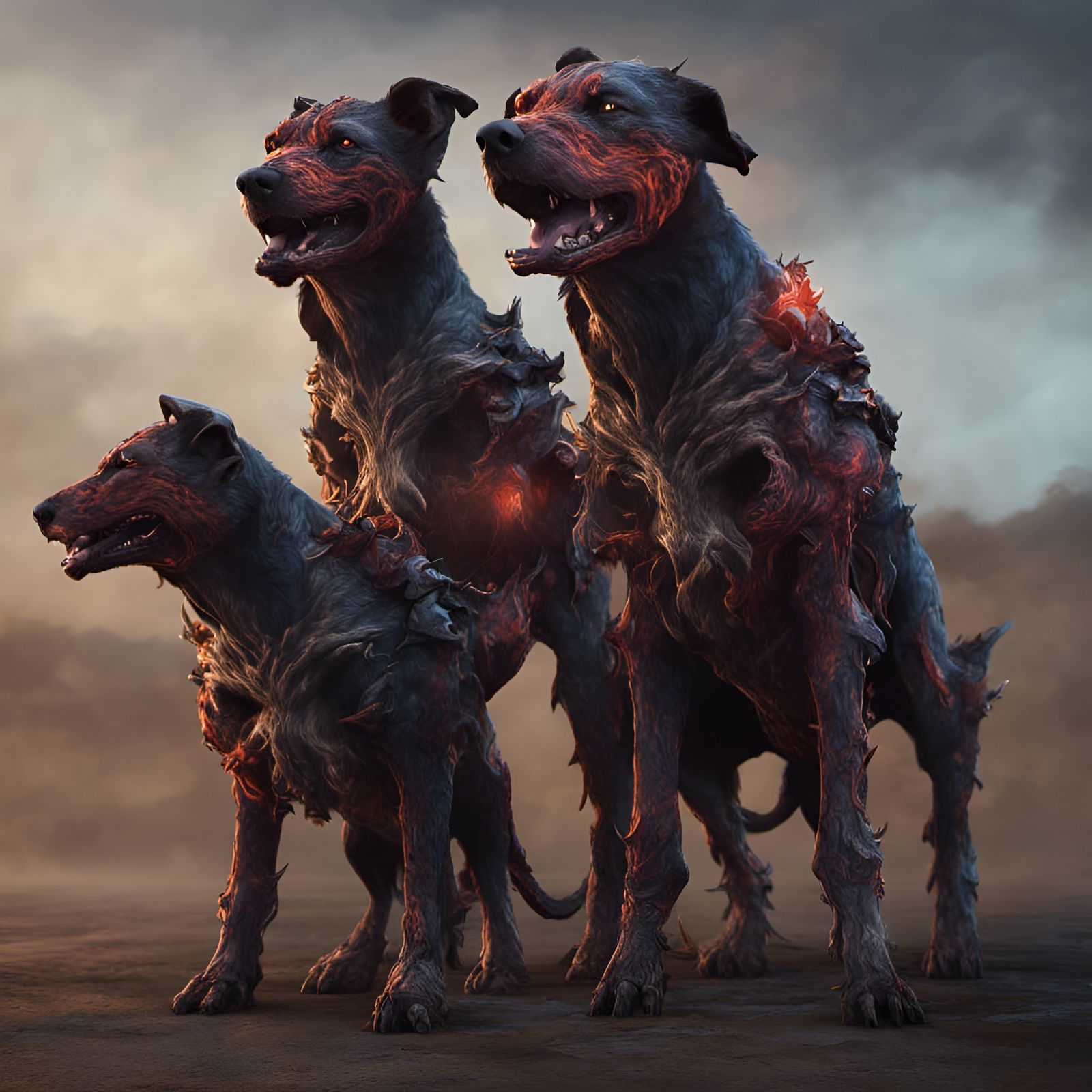 Hell hounds - AI Generated Artwork - NightCafe Creator