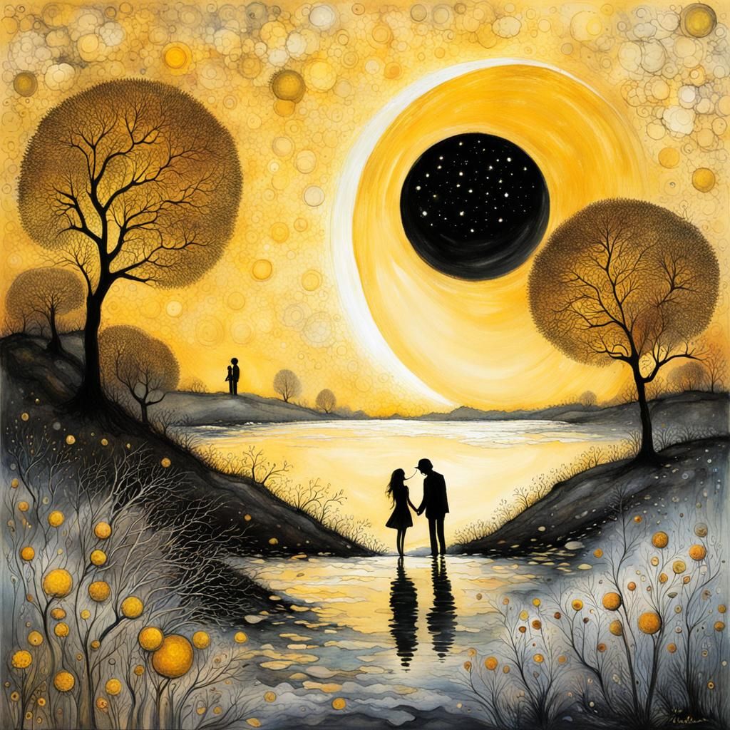 Golden eclipse - AI Generated Artwork - NightCafe Creator