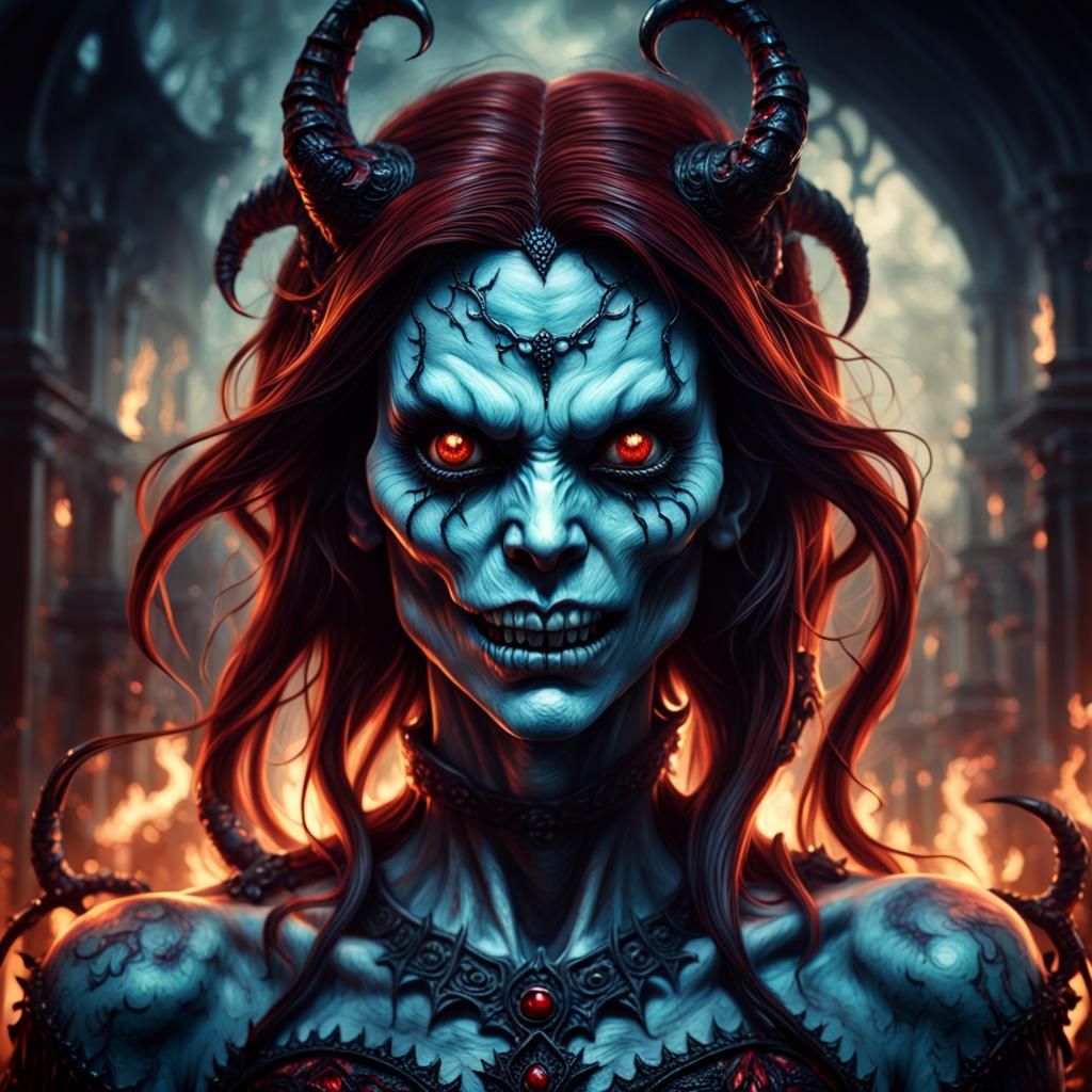 Female demonic entity that's beautiful yet a little bit scary - AI ...