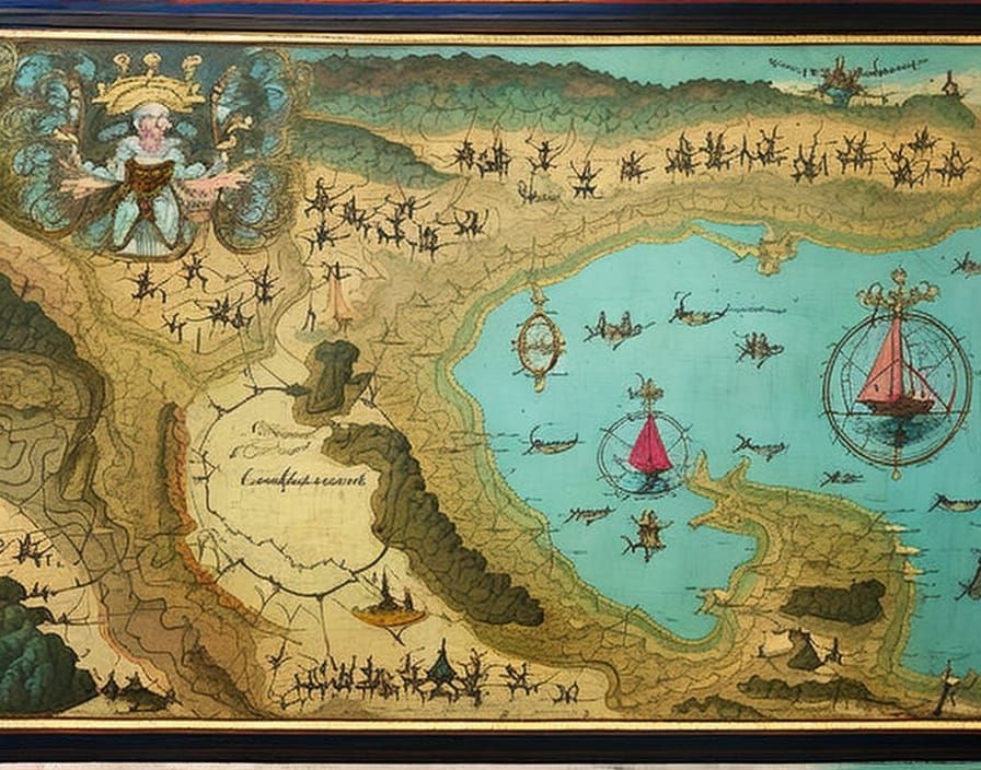 Secret Map of the Faerie Kingdom - AI Generated Artwork - NightCafe Creator