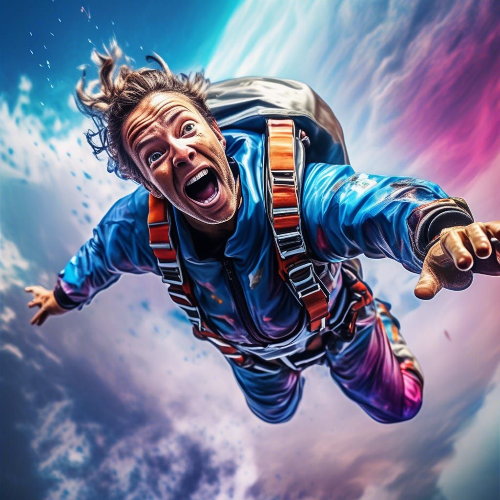 Epic skydive from moonscape - AI Generated Artwork - NightCafe Creator
