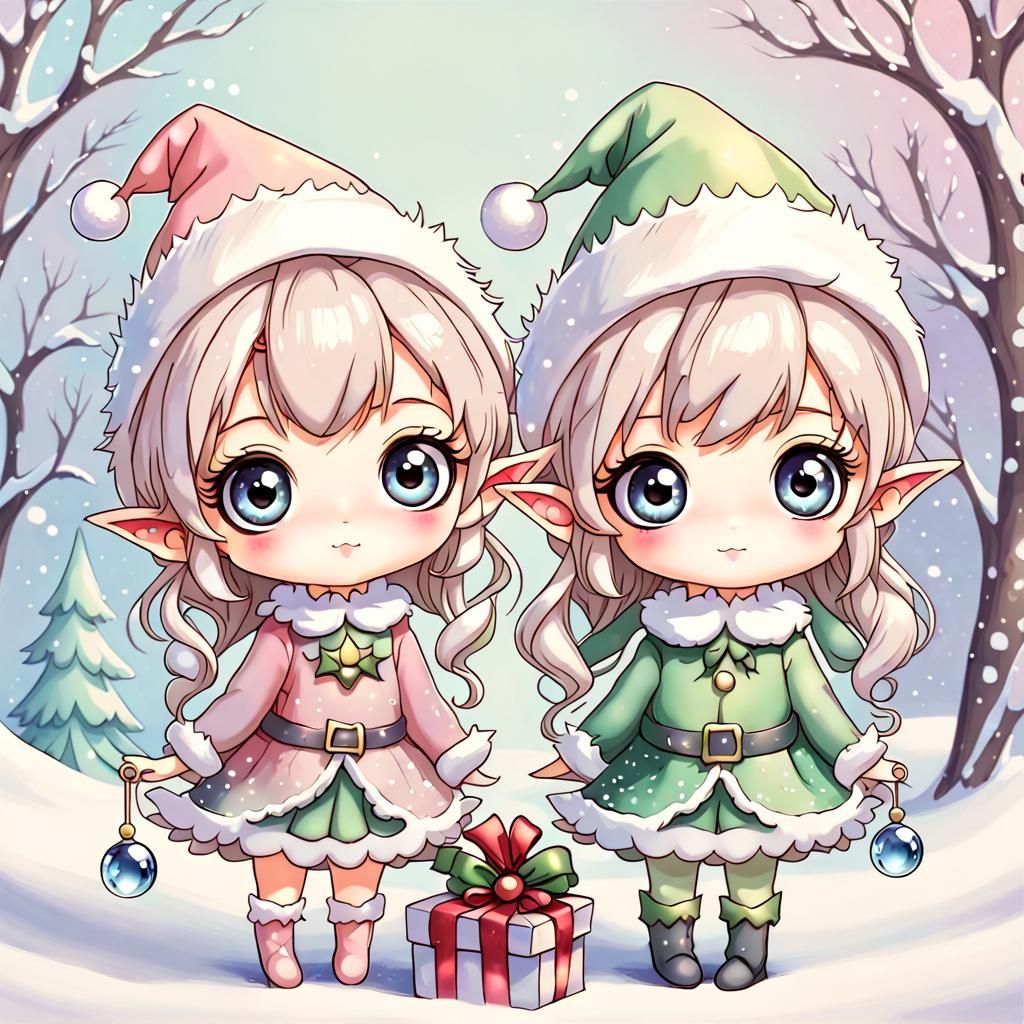 chibi elves / Blue Pencil XL - AI Generated Artwork - NightCafe Creator