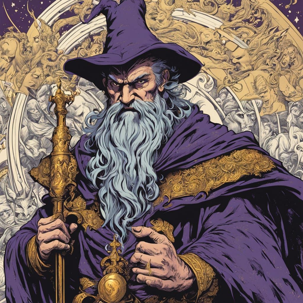Merlin the wizard - Classic Fantasy Wizard in Vintage Comic ...