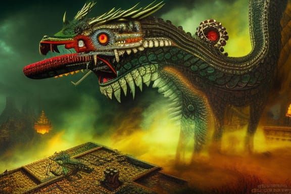 Nightmare wizards Aztec dragon - AI Generated Artwork - NightCafe Creator