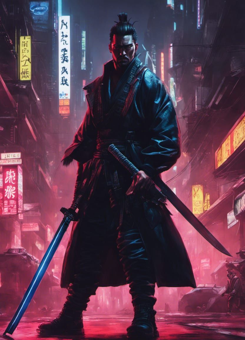 Neon Ronin - AI Generated Artwork - NightCafe Creator