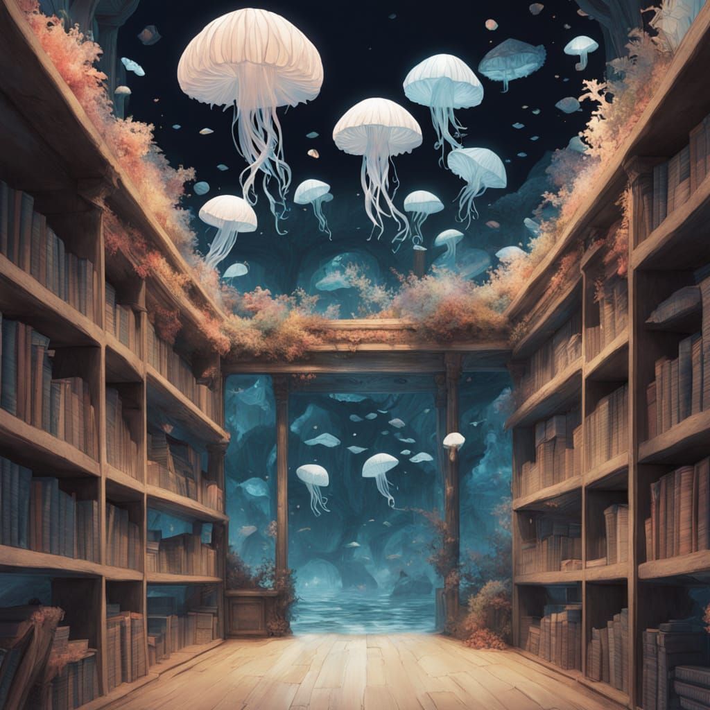 An underwater library - An underwater library