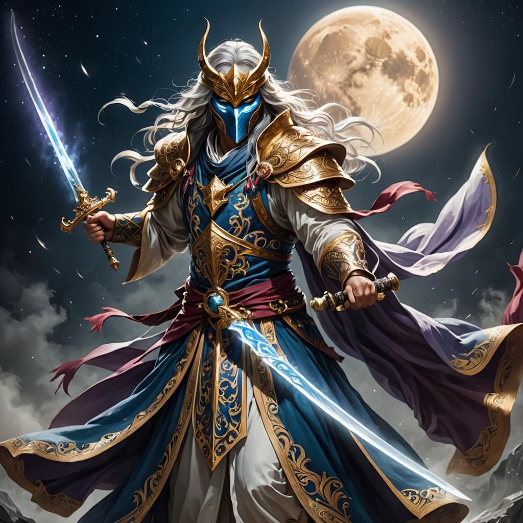 A fantastical image of a battle mage in beautiful mask - AI Generated ...