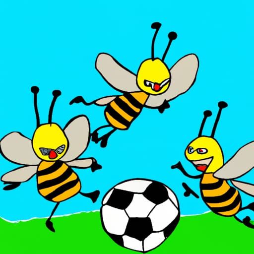 bees playing soccer - AI Generated Artwork - NightCafe Creator