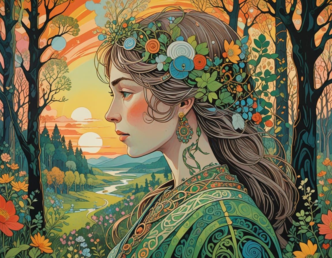 Whimsical. Celtic Spring Goddess - Ethereal Celtic Goddess i...