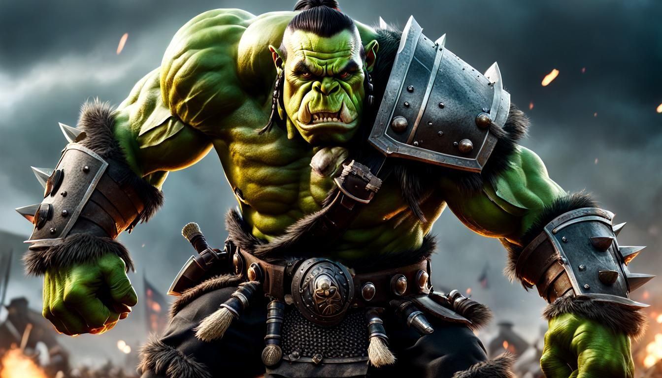 Angry orc on the battlefield - AI Generated Artwork - NightCafe Creator