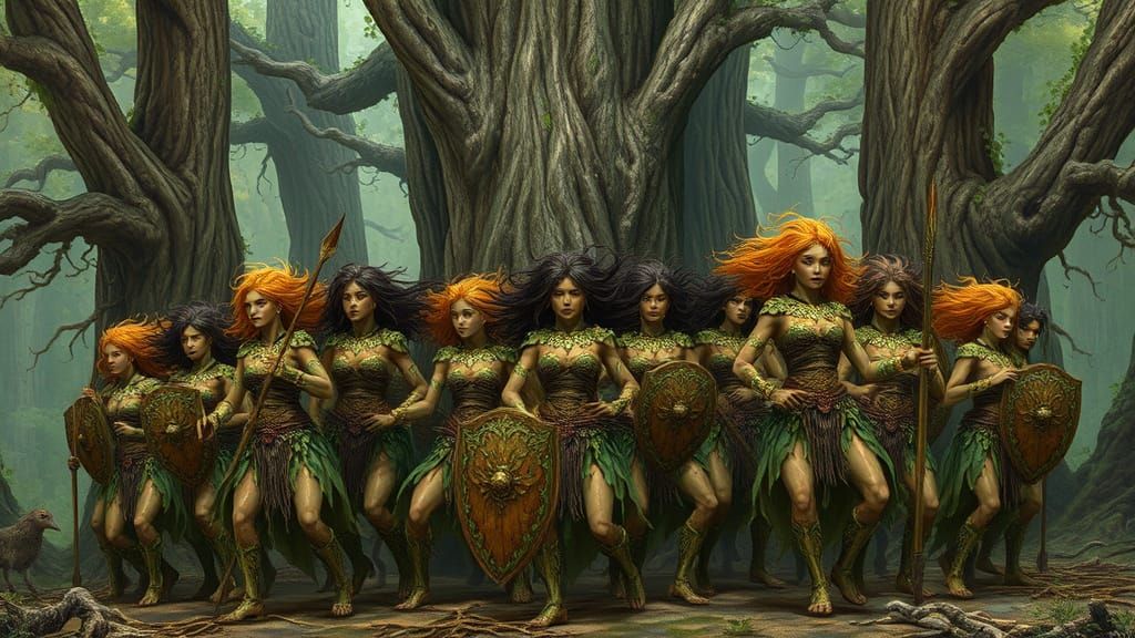 Army of Dryads defending the Grandmother Tree