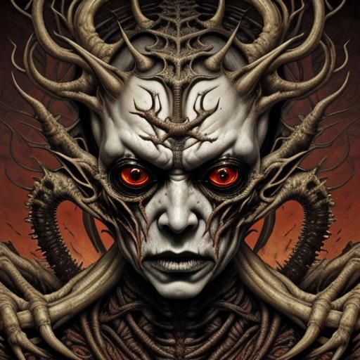 Strange many arms monster, morima style of Guillermo del Toro, by ...