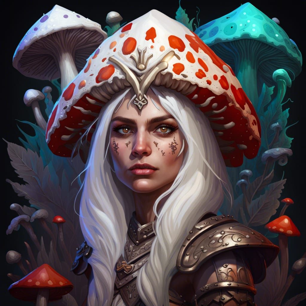 Mushroom Warrior Princess - AI Generated Artwork - NightCafe Creator