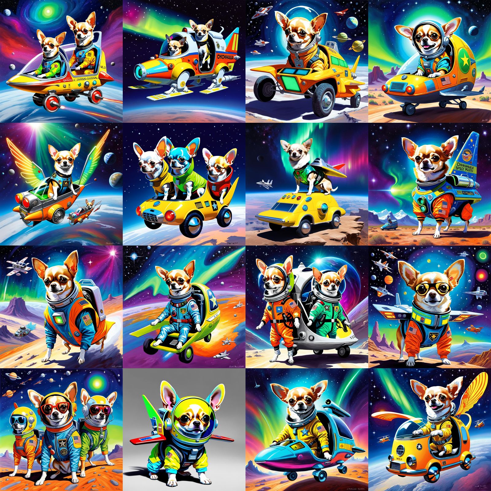 Chihuahua Space Cars II - AI Generated Artwork - NightCafe Creator