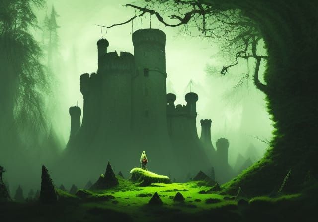 Observing the Mossy Castle - AI Generated Artwork - NightCafe Creator