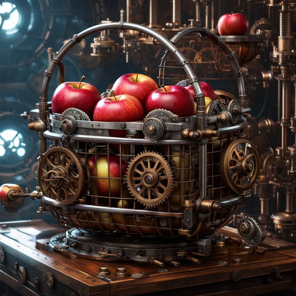Tasty apples in steampunk kitchen - AI Generated Artwork - NightCafe ...