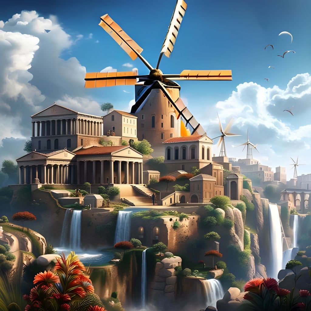 Windmill powering the City of Rome - AI Generated Artwork - NightCafe ...