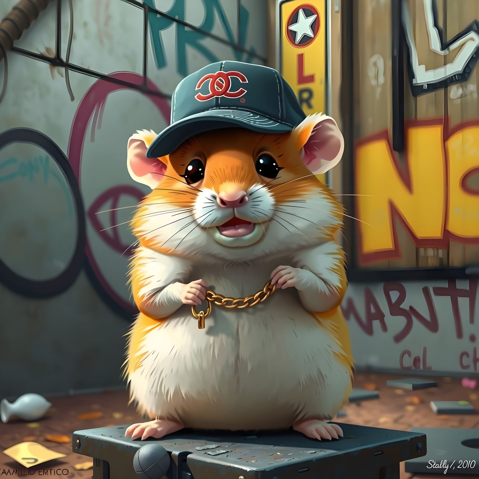 MC Hamster - Whimsical Hamster in a Pixelated World