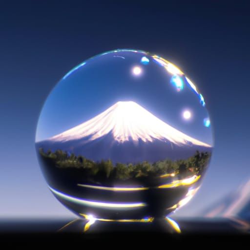 Mount Fuji inside crystal ball - AI Generated Artwork - NightCafe Creator