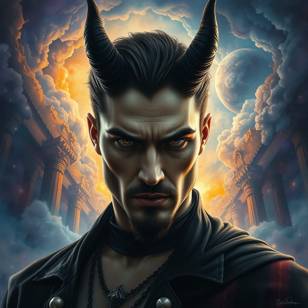 Devilish - Mysterious Figure in Ethereal Landscape