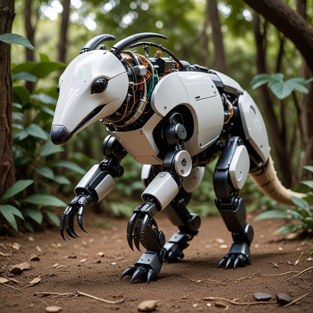 A robotic anteater - Robotic Anteater in Futuristic Style