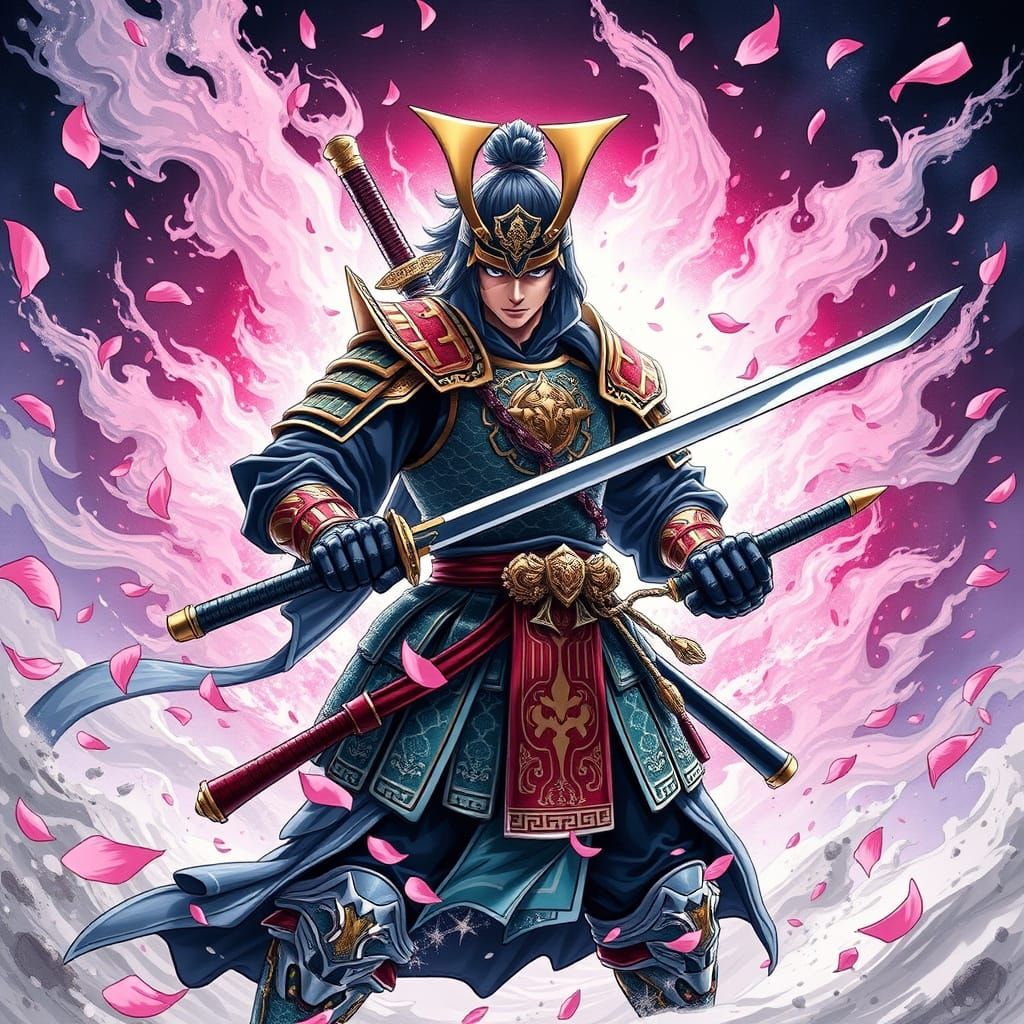 Epic Anime Warrior Unleashes Power in Whirlwind of... - AI Art