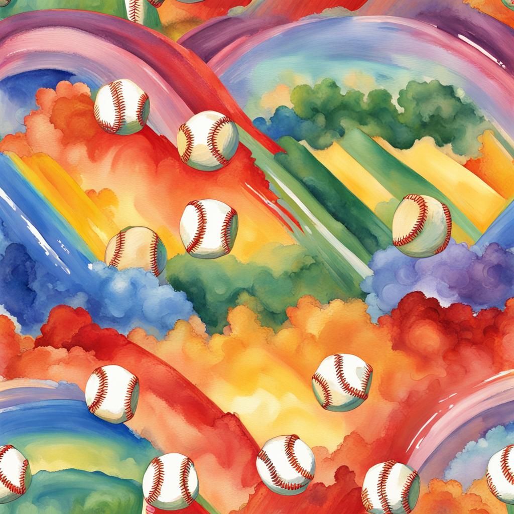 baseball and rainbows - AI Generated Artwork - NightCafe Creator