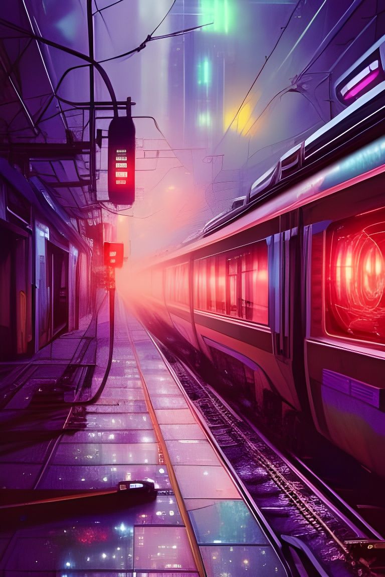 Cyberpunk Train - AI Generated Artwork - NightCafe Creator