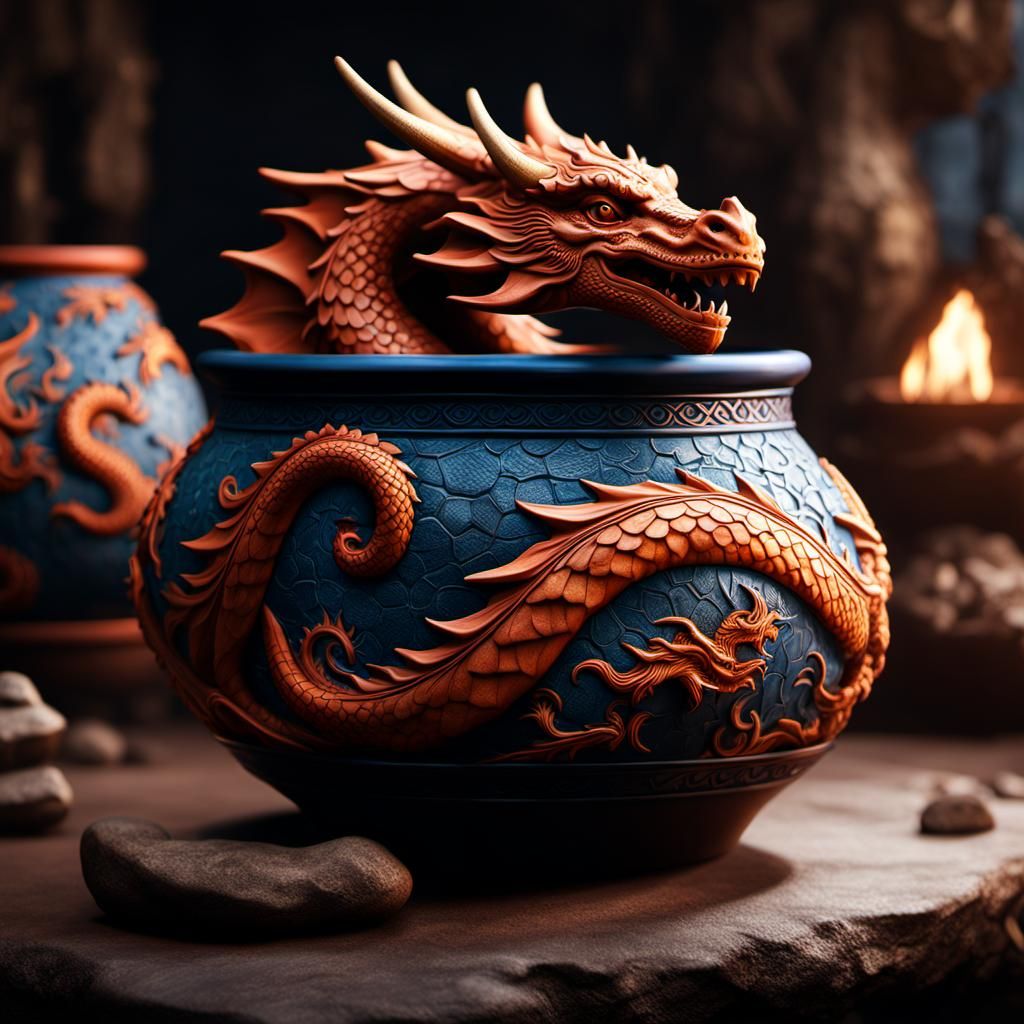 Dragon Pottery - AI Generated Artwork - NightCafe Creator