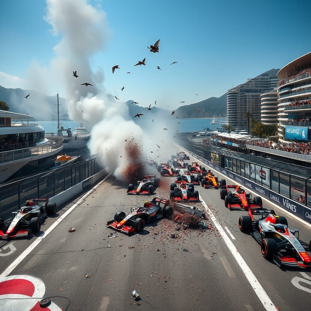 Red Flag Event - Formula One Cars Scattered at Monaco Grand ...
