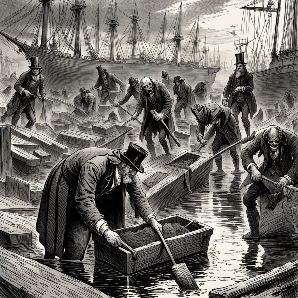 digging graves at the boston tea party - AI Generated Artwork - NightCafe Creator