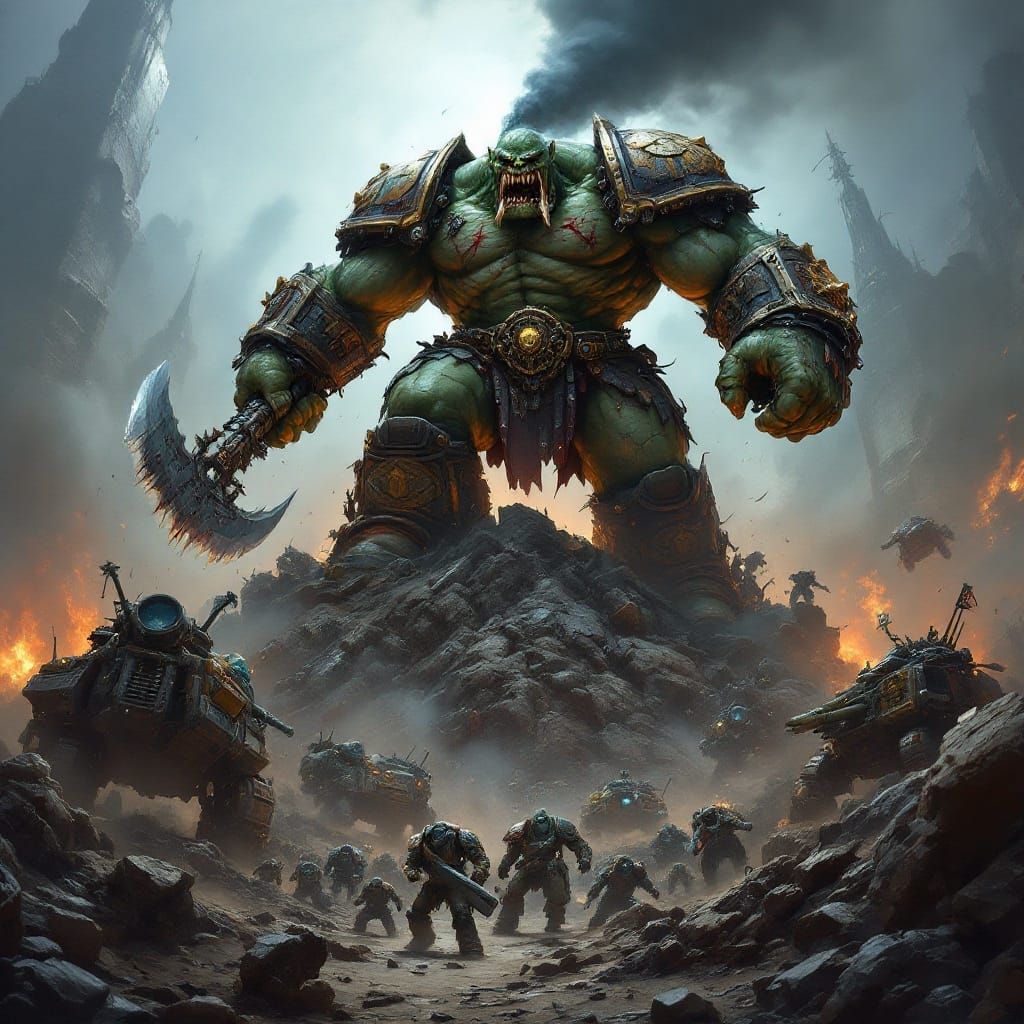 Orcsperiments - Orkish Warlord Dominates Battle-Scarred Land...