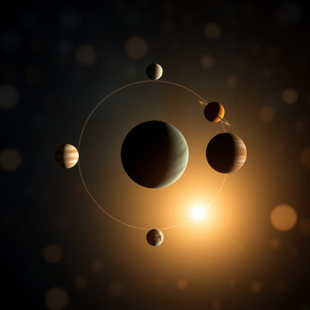 Planetary Conjunction in Celestial Harmony - AI Art