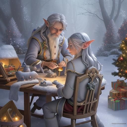 Grey elves, Frost elves, Christmas elves, male, toy makers, workshop ...