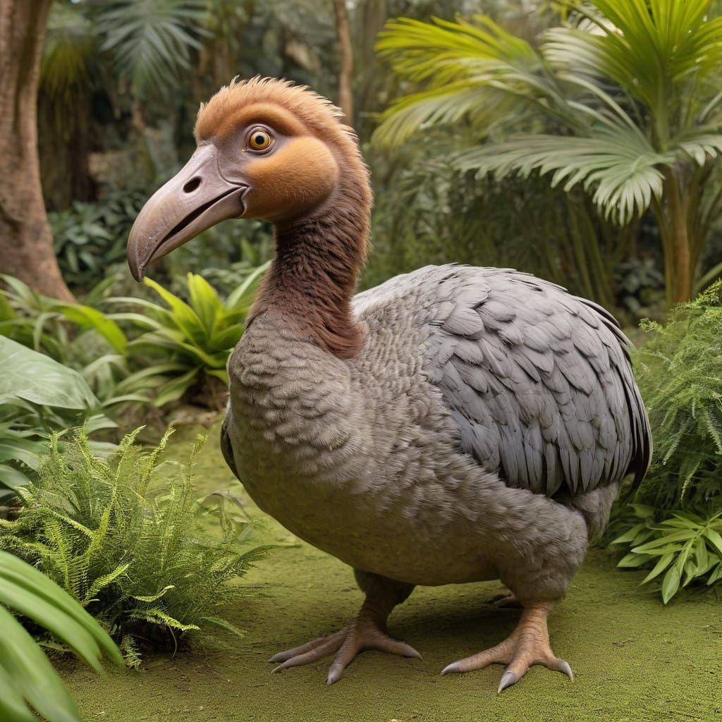 Dodo in Tropical Garden, Madagascar Island - AI Art